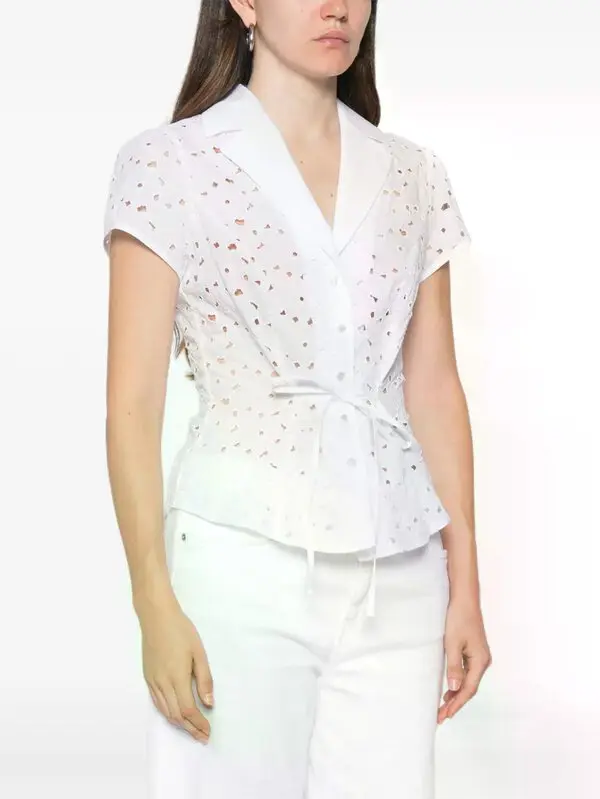 ANDIATA Broderie Anglaise Tie-waist Shirt