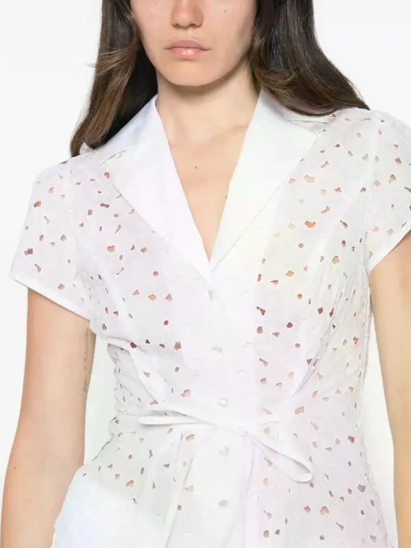 ANDIATA Broderie Anglaise Tie-waist Shirt