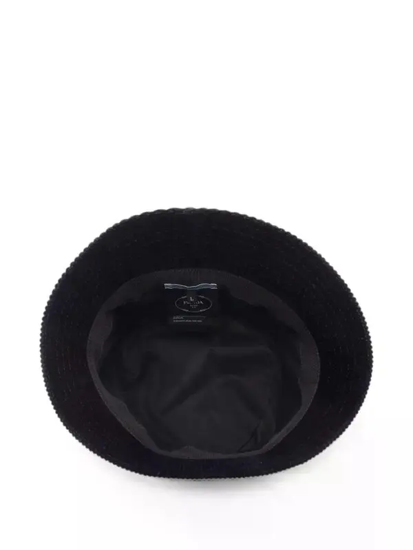 Prada 2010s Enamelled Triangle Logo Bucket Hat