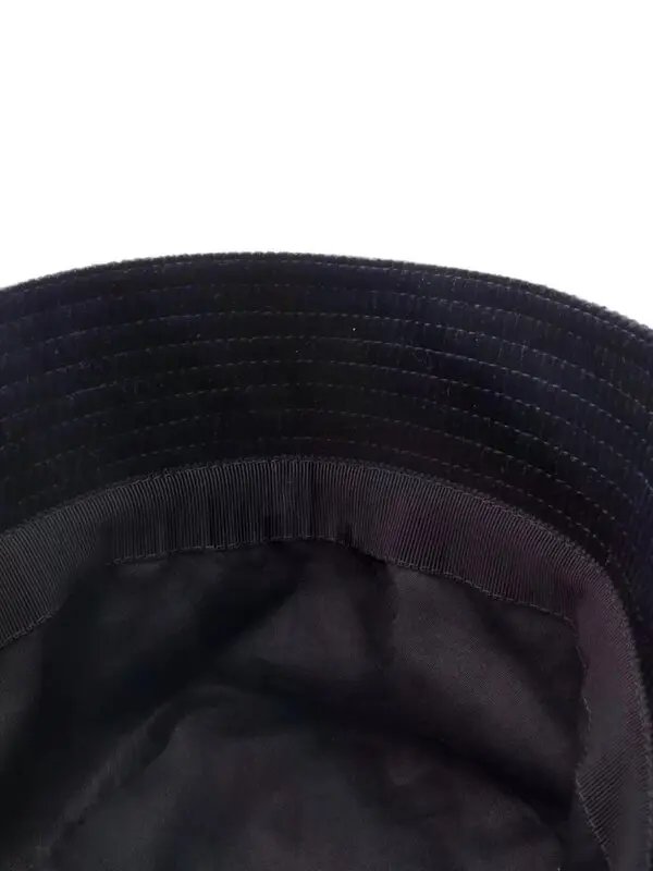 Prada 2010s Enamelled Triangle Logo Bucket Hat