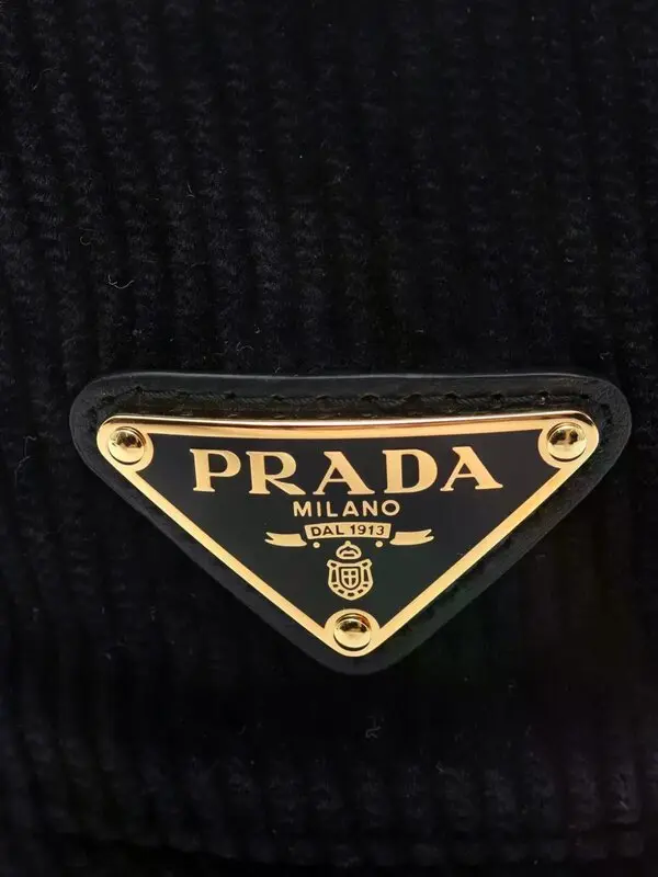 Prada 2010s Enamelled Triangle Logo Bucket Hat