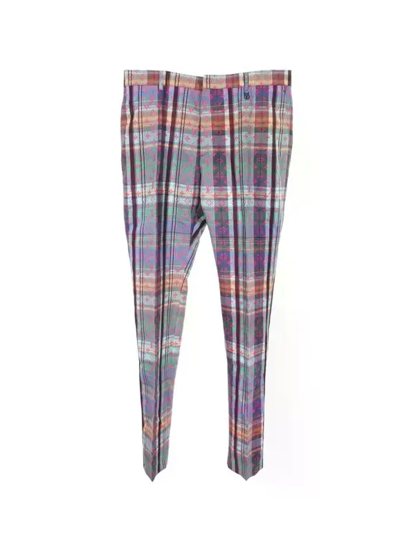 LOUIS VUITTON 2010s Monogram Madras Check-pattern Trousers