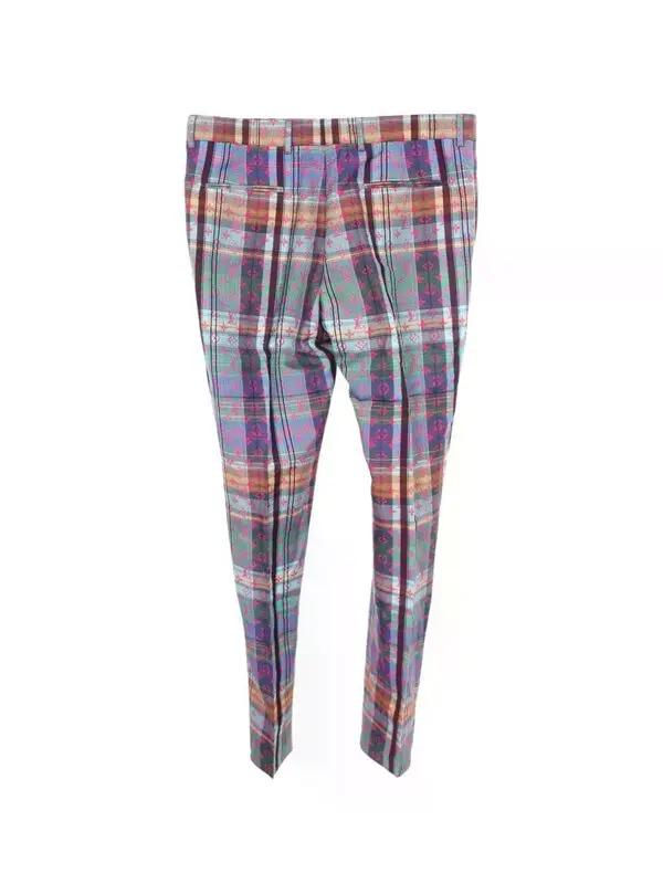 LOUIS VUITTON 2010s Monogram Madras Check-pattern Trousers