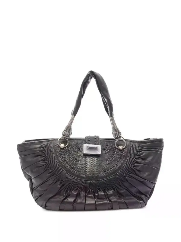 Dior Leather Plissé Gather Shoulder Bag