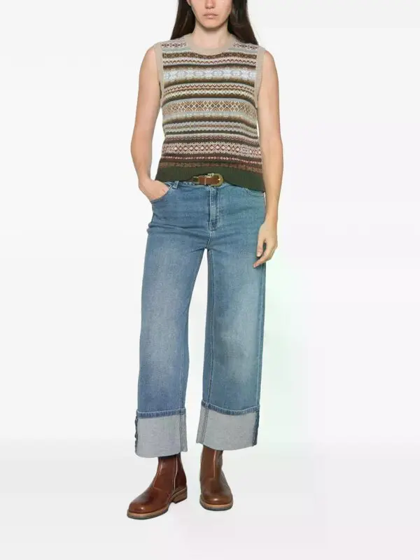 MAISON123 Denim Turn-up Cuff Jeans