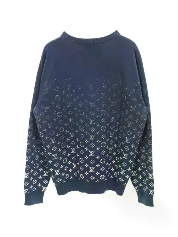 LOUIS VUITTON Monogram Gradient Effect Crew Neck Sweater
