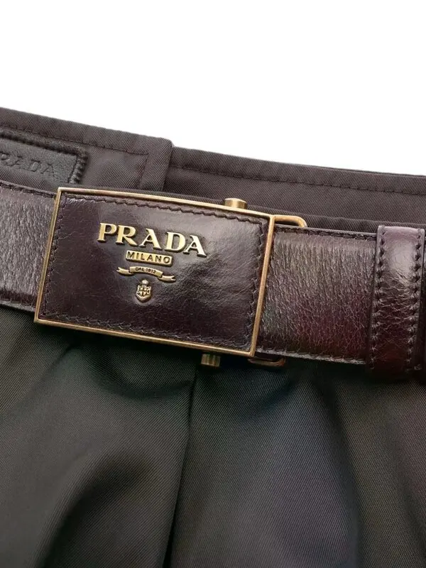 Prada 2010s Belted Zip-pocket Skirt
