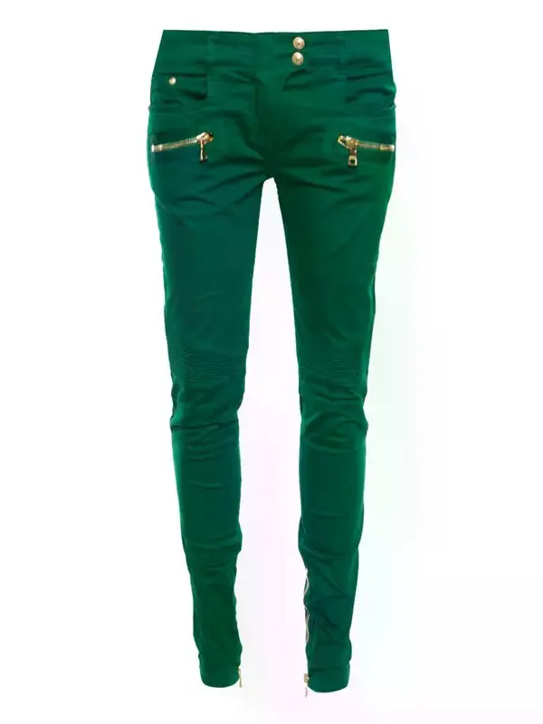 Balmain Zip-detail Cotton Slim Fit Trousers