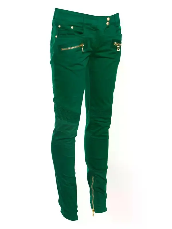 Balmain Zip-detail Cotton Slim Fit Trousers