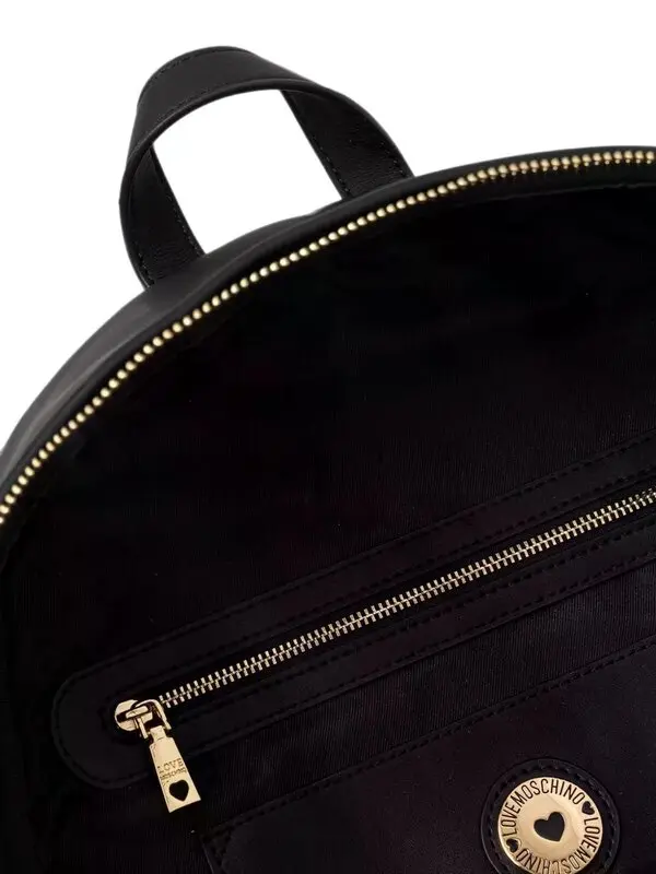 Moschino Logo-embossed Front-zip Backpack - Black
