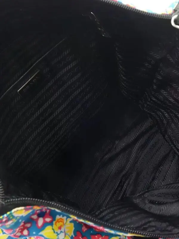 Prada Tencel Floral Print Tote Bag