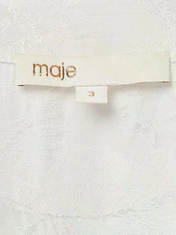 Maje Leaf Jacquard Puff Sleeve Shirt