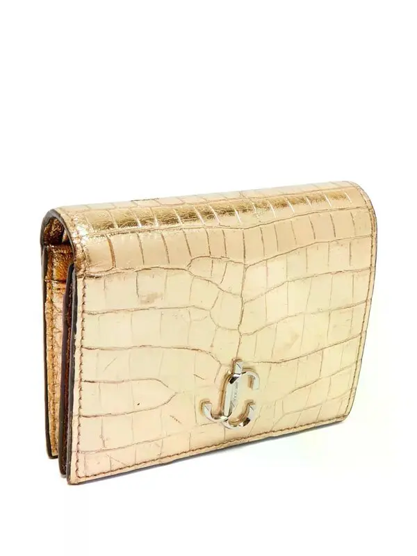 JIMMY CHOO 2020 Crocodile-embossed Wallet - Gold