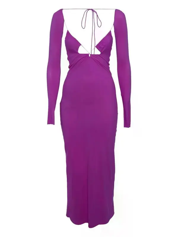 AMAZUIN Jersey Tie-up Detail Midi Dress