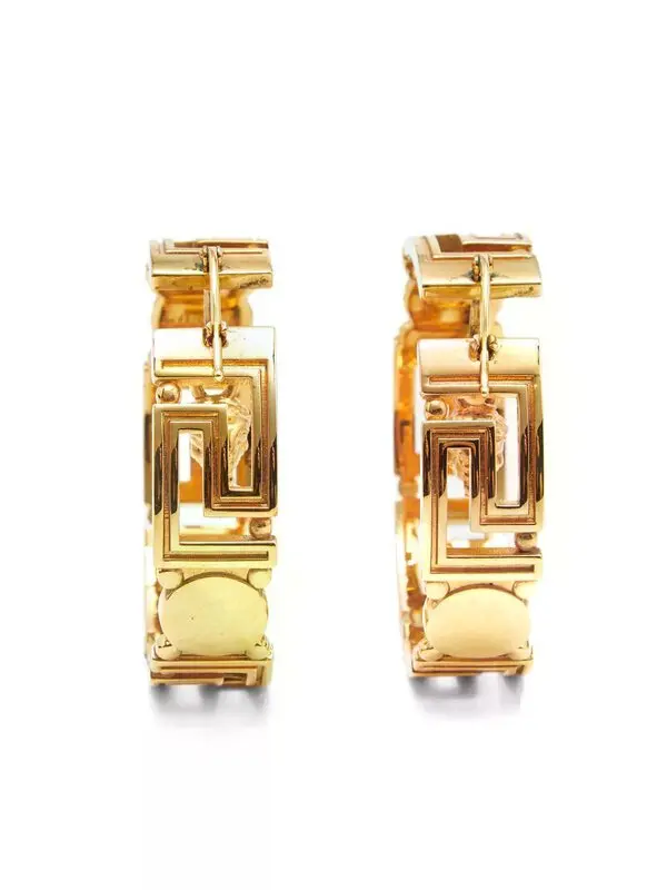 Versace Greca Hoop Earrings - Gold