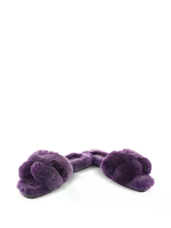 Hermès Oran Sheepskin Slides - Purple