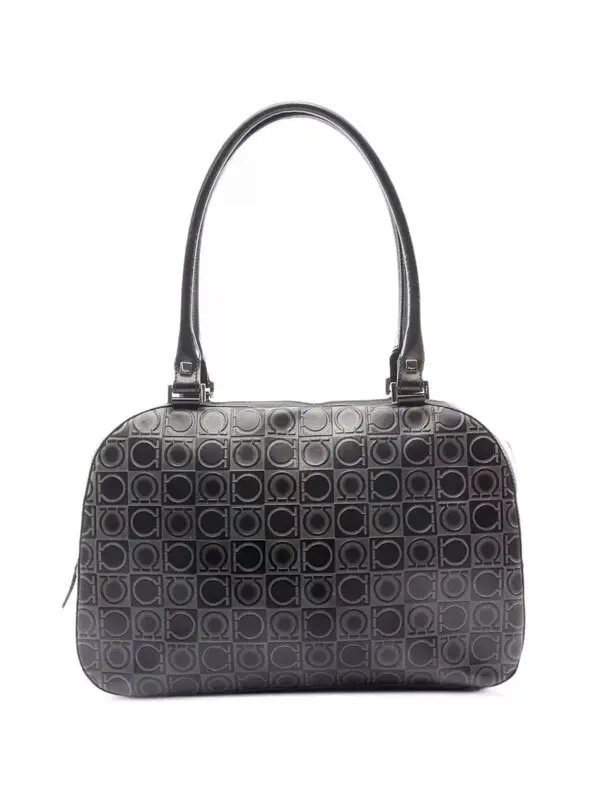 FERRAGAMO Gancini Embossed Leather Tote Bag