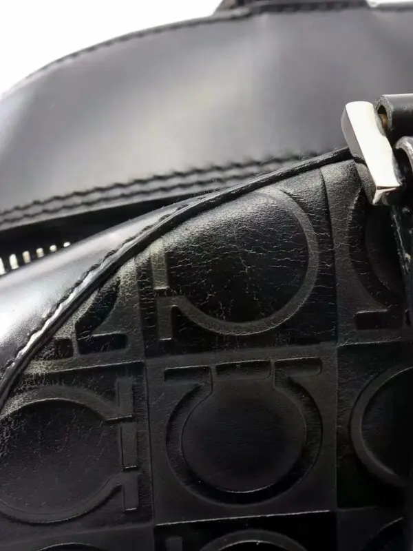 FERRAGAMO Gancini Embossed Leather Tote Bag