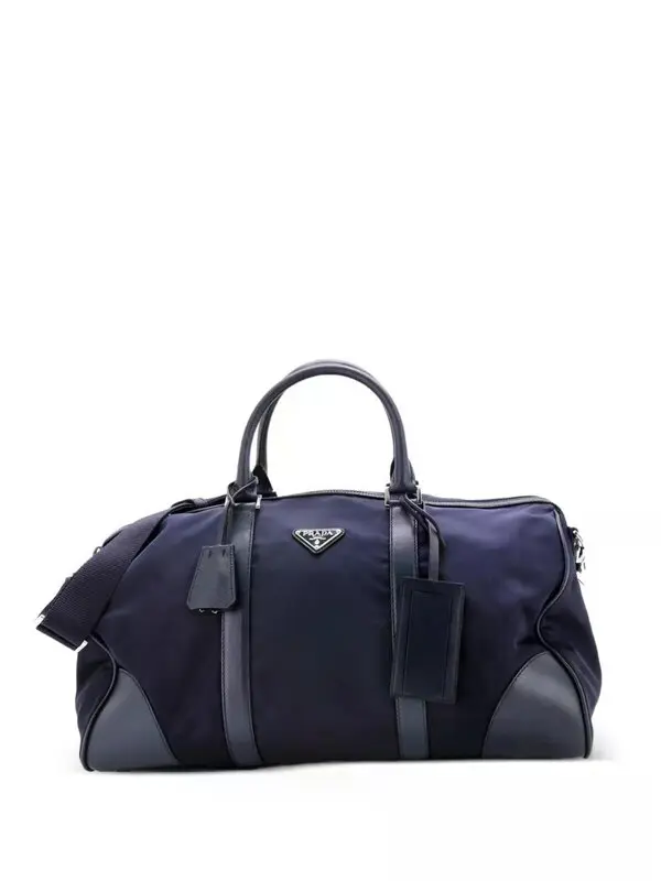 Prada Convertible Weekender Bag Tessuto With Saffiano Leather Medium Travel Bag