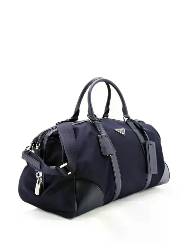 Prada Convertible Weekender Bag Tessuto With Saffiano Leather Medium Travel Bag