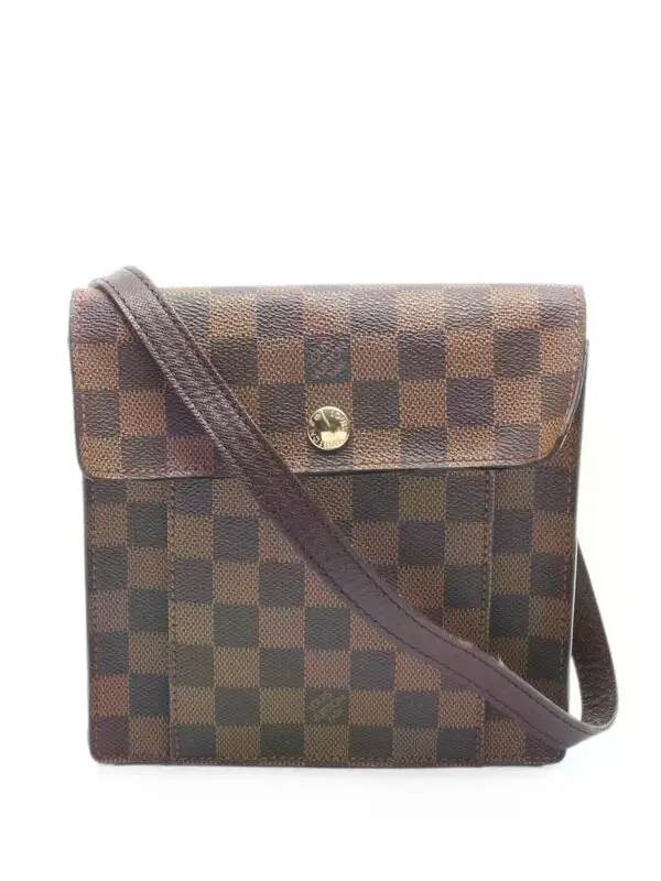 LOUIS VUITTON 1998 Damier Ebene Pimlico Shoulder Bag - Brown