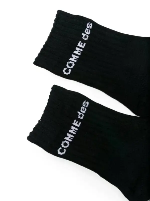 Comme Des Garçons Logo-knit Ribbed Socks