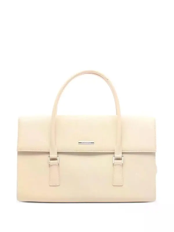 Burberry Textured Leather Tote Bag