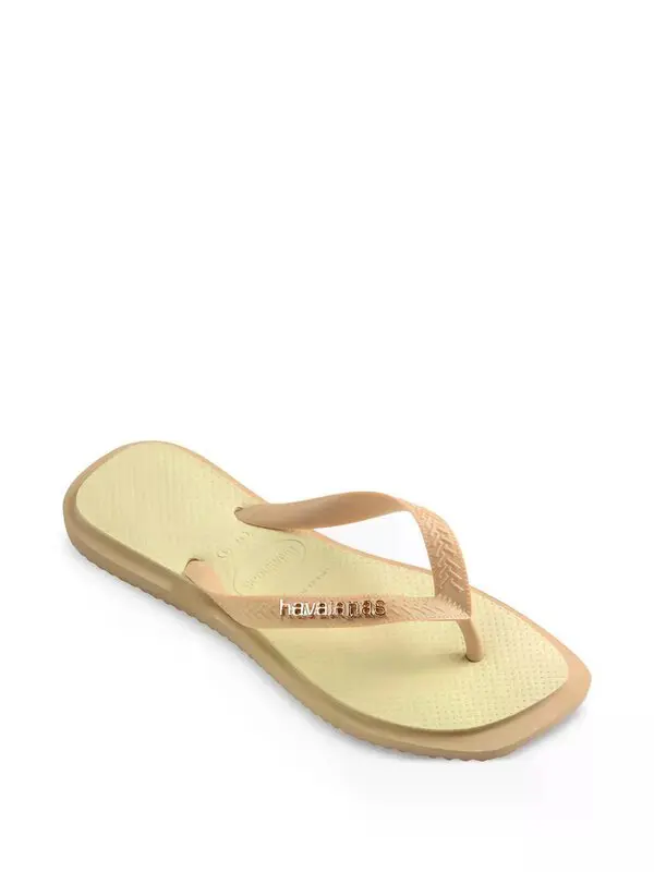 Havaianas Top Square Fusion Flat Sandals With Embellished Logo
