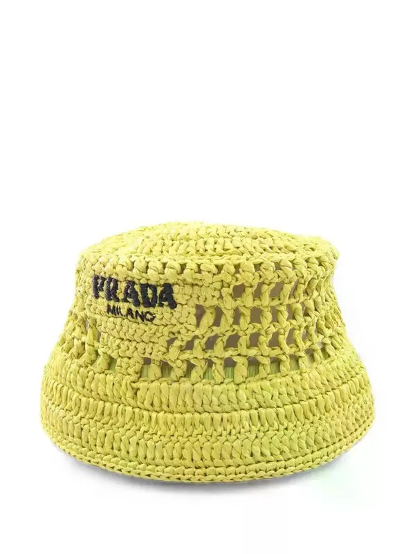 Prada 2000s Logo Bucket Hat - Yellow