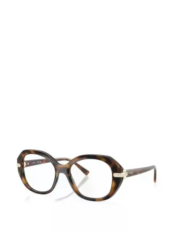 VOGUE EYEWEAR Tortoiseshell-effect Crystal-embellished Glasses