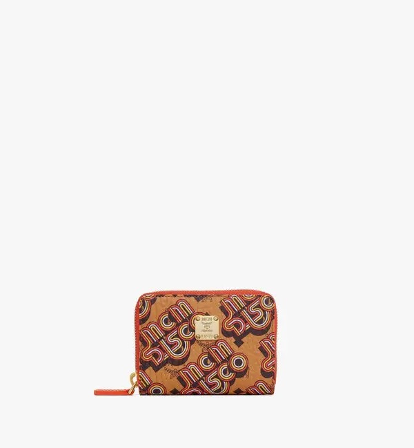 Mcm Aren Zip Wallet In Disco Visetos