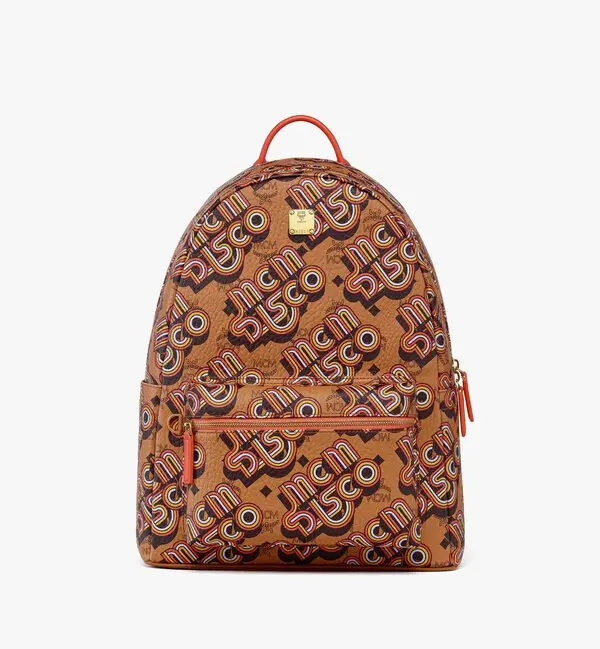 Mcm Stark Backpack In Disco Visetos - Cognac