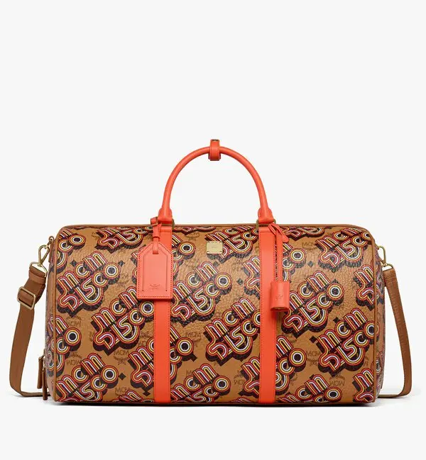 Mcm Ottomar Weekender Bag In Disco Visetos - Cognac