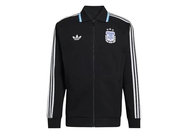Adidas Argentina Away Anthem Long Sleeve Track Jacket - Black