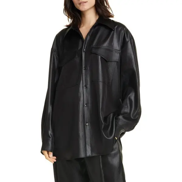 Tibi Celia Origami Sleeve Satin Shirt