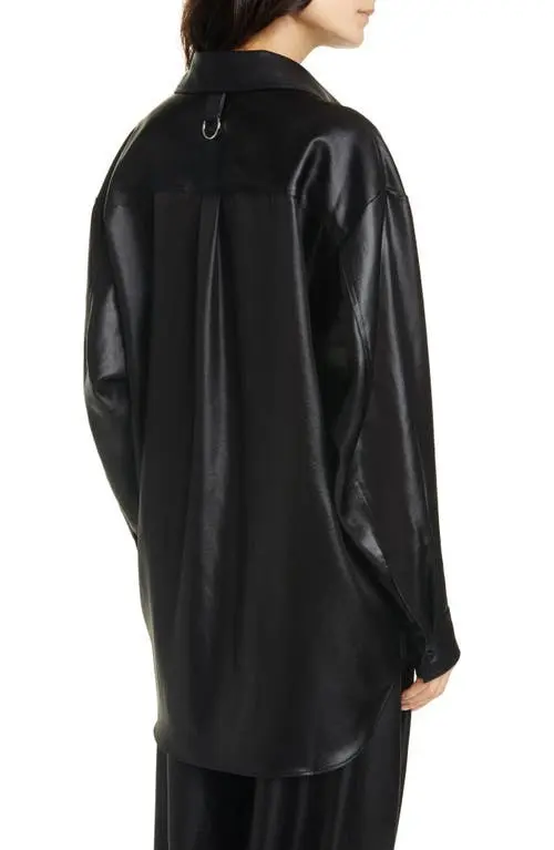 Tibi Celia Origami Sleeve Satin Shirt