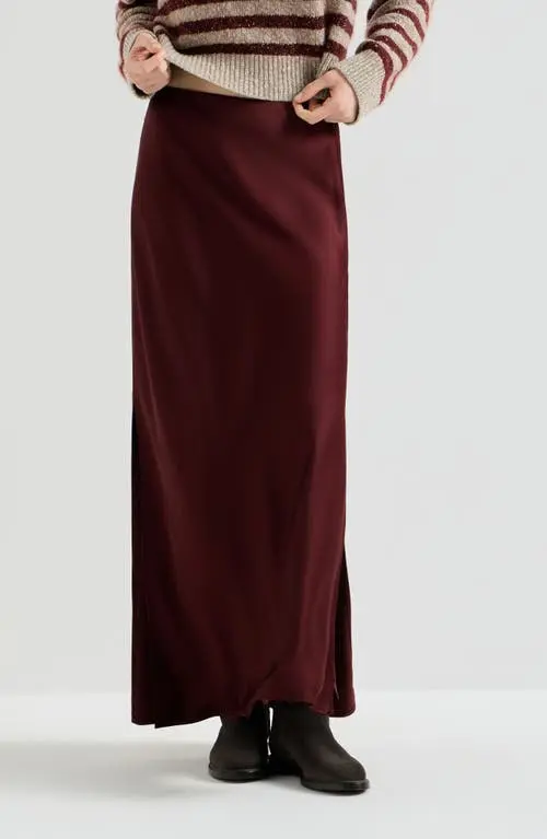 Brunello Cucinelli Satin Cady Fluid Bias-cut Skirt