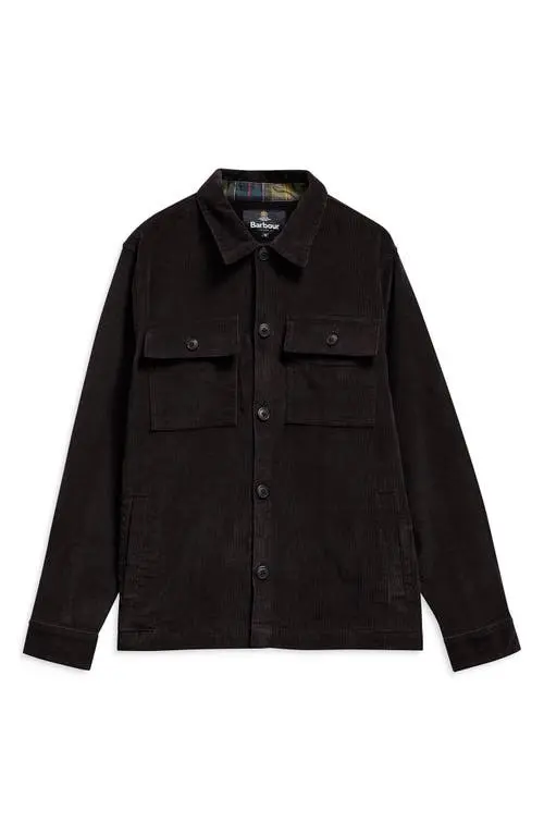 Barbour Tartan Trimmed Corduroy Shirt Jacket