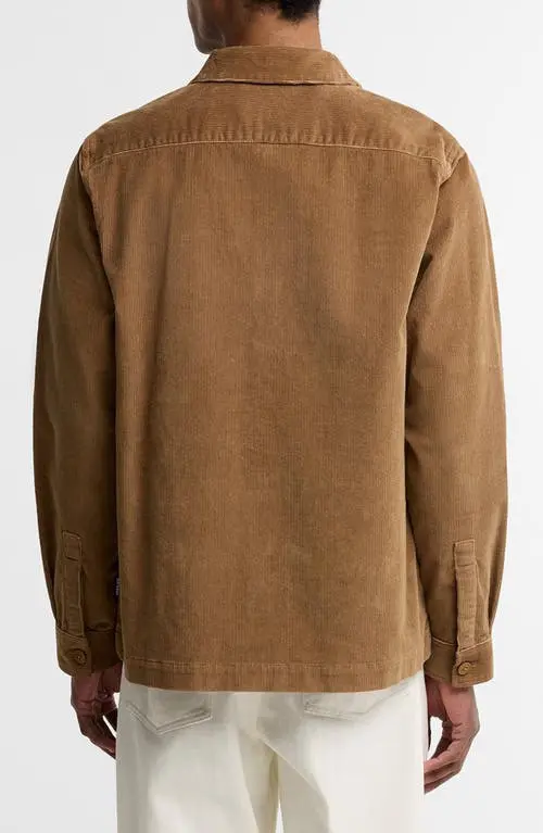 Barbour Tartan Trimmed Corduroy Shirt Jacket - Sandstone