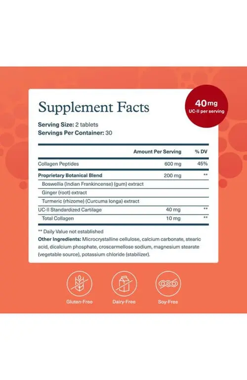 YOUTHEORY Joint Complex With Uc-ii Collagen Type 2 Supplement Tablets 60 Tablets