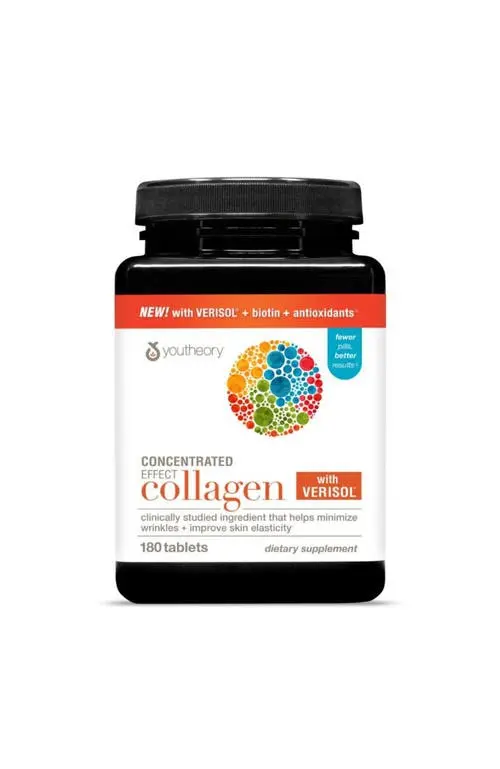 YOUTHEORY Concentrated Effect Collagen Advanced Beauty Supplement 180 Tablets - None