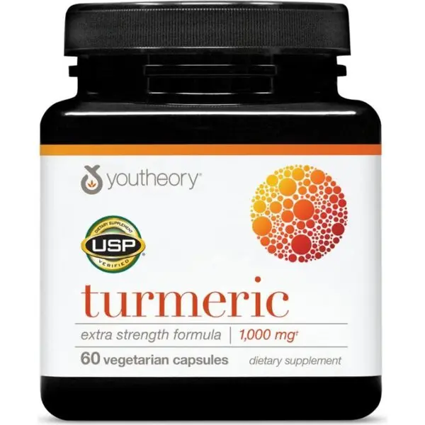 YOUTHEORY Extra Strength Turmeric Curcumin Joint Support Supplement 60 Vegetarian Capsules - None