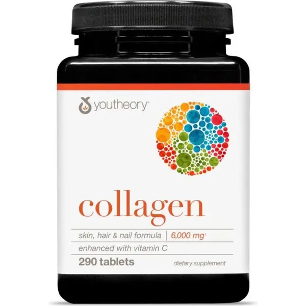 YOUTHEORY Advanced Collagen 6000 Mg With Vitamin C Hair Skin Nails Supplement 290 Tablets - None