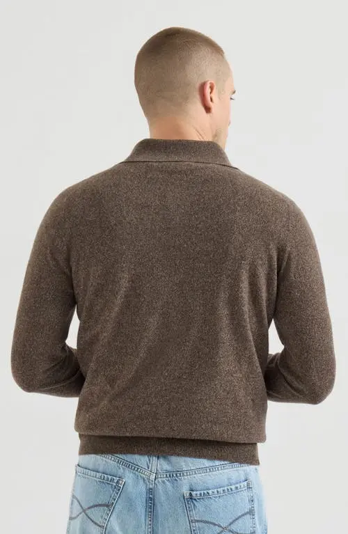 Brunello Cucinelli Mouliné Cashmere Knit Polo