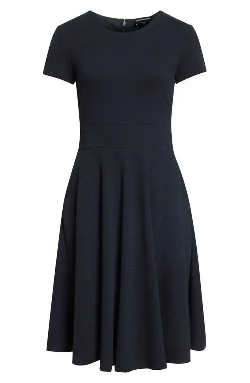 Emporio Armani Short Sleeve A-line Dress - Navy