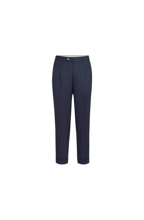Brunello Cucinelli Virgin Wool Flannel Trousers With Pleat