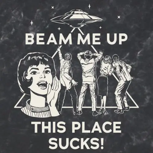 STRANGER THINGS Vintage This Place Sucks Ufo T Shirt