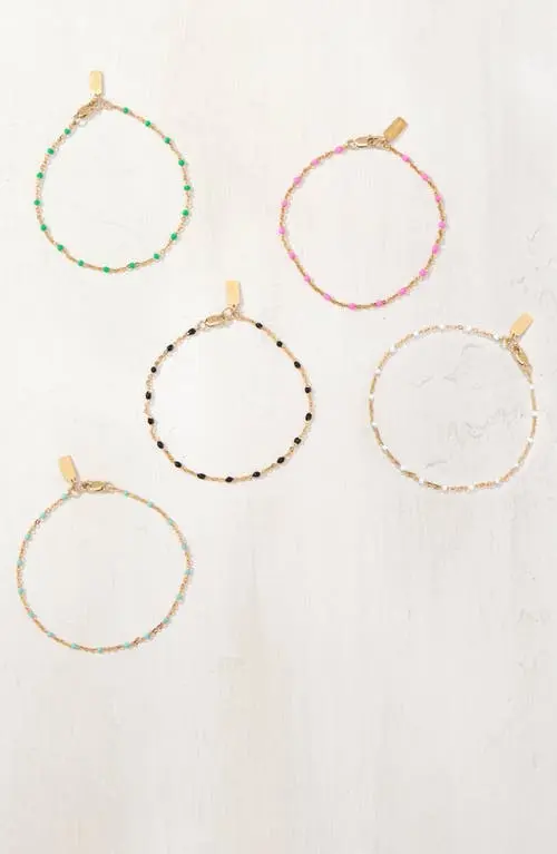 SET & STONES 14k-gold Fill Enamel Beaded Bracelet - Gold/turquoise