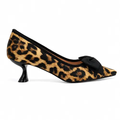 KNEETOES Dixie Pumps With Bow Detailing - Leopard
