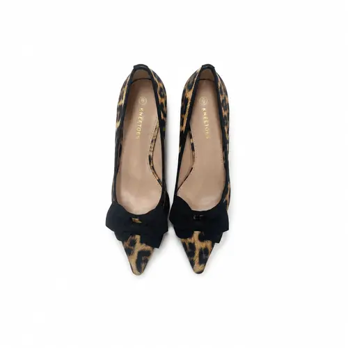 KNEETOES Dixie Pumps With Bow Detailing - Leopard